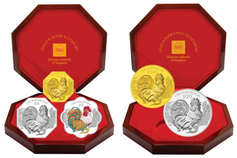 MAS unveils 2017 Year of the Rooster Chinese almanac coins | The ...