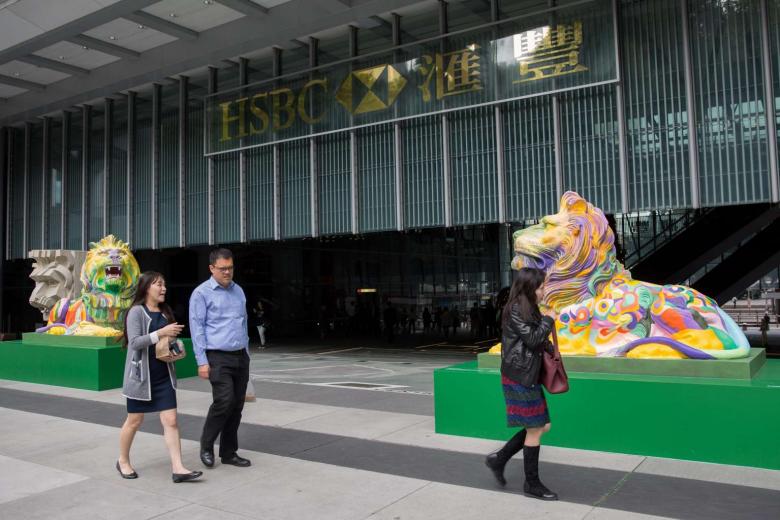 HSBC's rainbow lion statues spark row in Hong Kong | The Straits Times