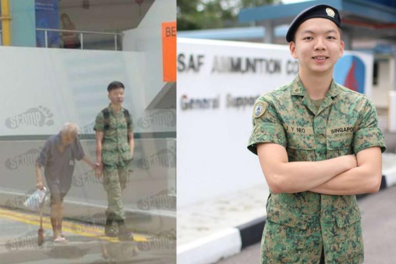 Stomped in uniform: NSF lauded for helping elderly man | The Straits Times