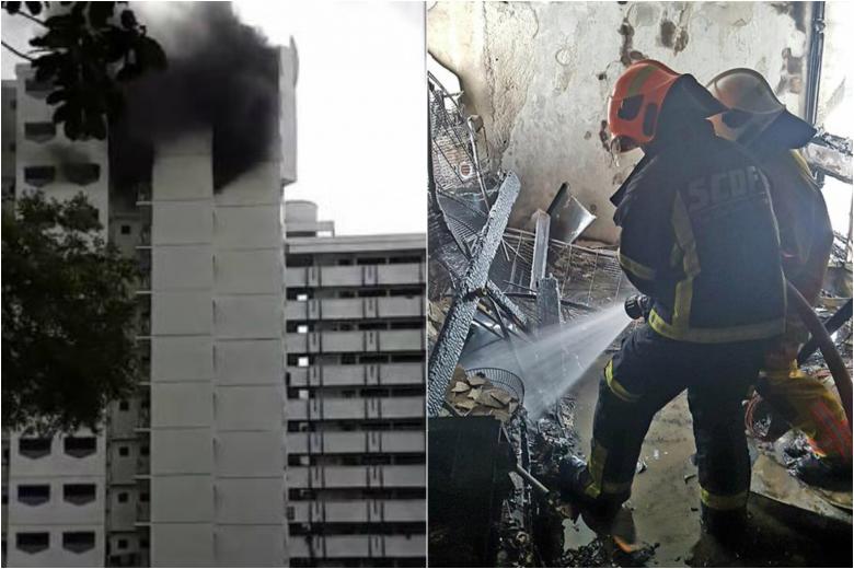 Fire breaks out in Sengkang flat; 2 taken to hospital for smoke ...