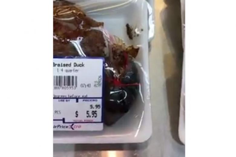 Live cockroach found in packet of braised duck at NTUC FairPrice | The ...