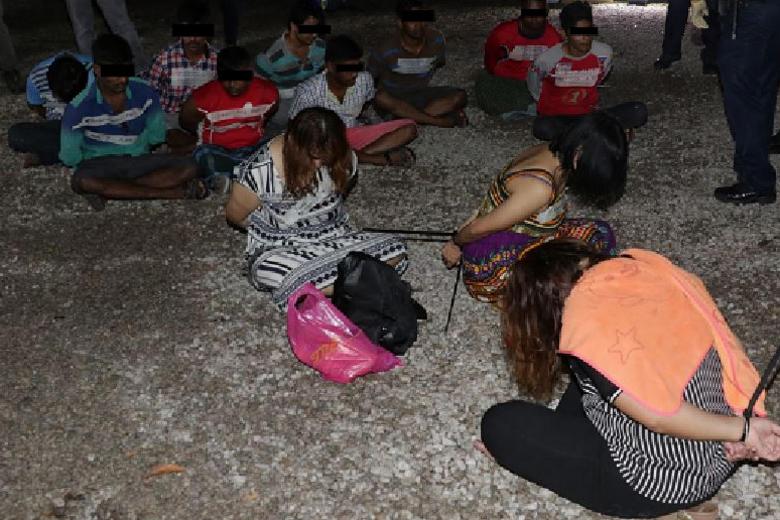 13 foreigners arrested for vice activities in Kaki Bukit's forested ...