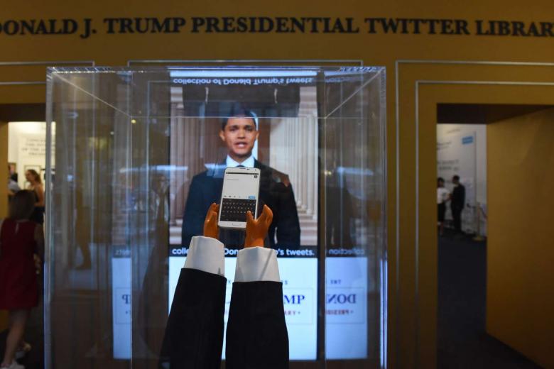 Pop-up Trump Twitter library opens in New York | The Straits Times