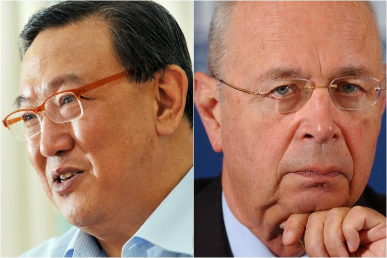 Charity Council chairman Gerard Ee, World Economic Forum founder Klaus ...