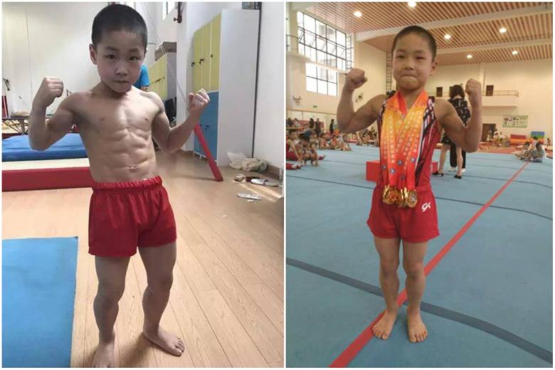 7-year-old boy's ripped body, complete with 8-pack, stirs debate in ...