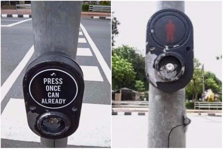 'Press once can already' sticker at Penang pedestrian crossing stirs ...