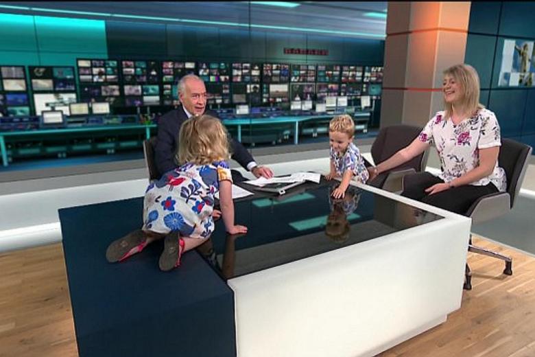 ITV News presenter Alastair Stewart keeps calm as toddler takes over ...