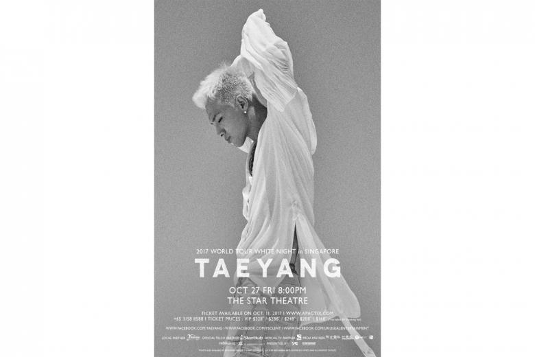 K-pop idol Taeyang brings his White Night tour here on Oct 27 | The ...