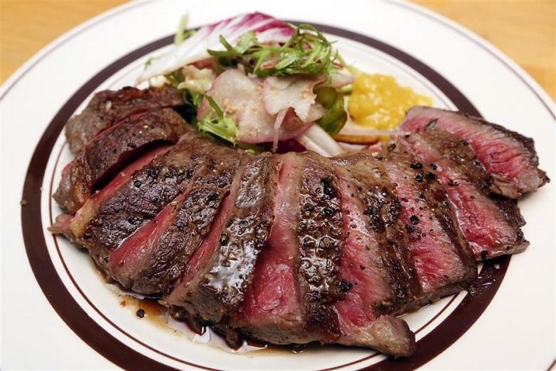 Steaks are paired with jambu ulam salad at Grub By Ahong & Friends in ...