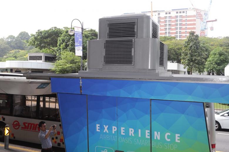 Cooler, cleaner air for commuters at pilot bus stop outside Plaza ...