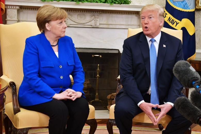 Donald Trump and Angela Merkel meet one on one, but don’t see eye to ...