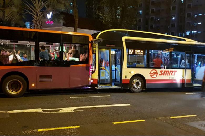 11 passengers injured after collision between SBS Transit bus and SMRT ...