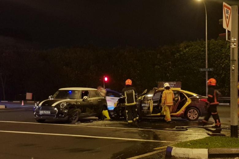 Taxi driver, 59, taken to hospital after accident with Mini Cooper ...