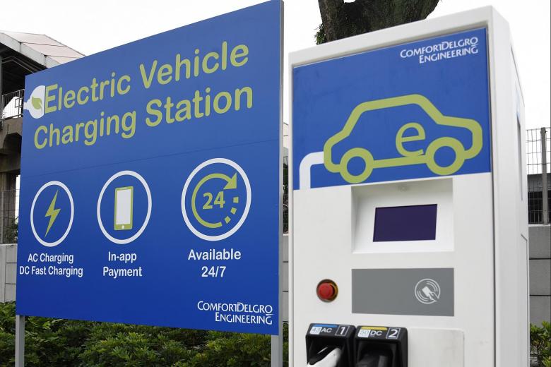 ComfortDelGro opens first fast charger for electric cars | The Straits ...