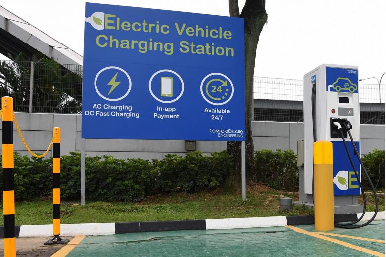 ComfortDelGro opens first fast charger for electric cars | The Straits ...