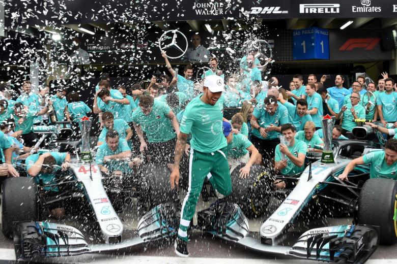 Formula One: High fives at Mercedes as Hamilton sets sights on sixth ...