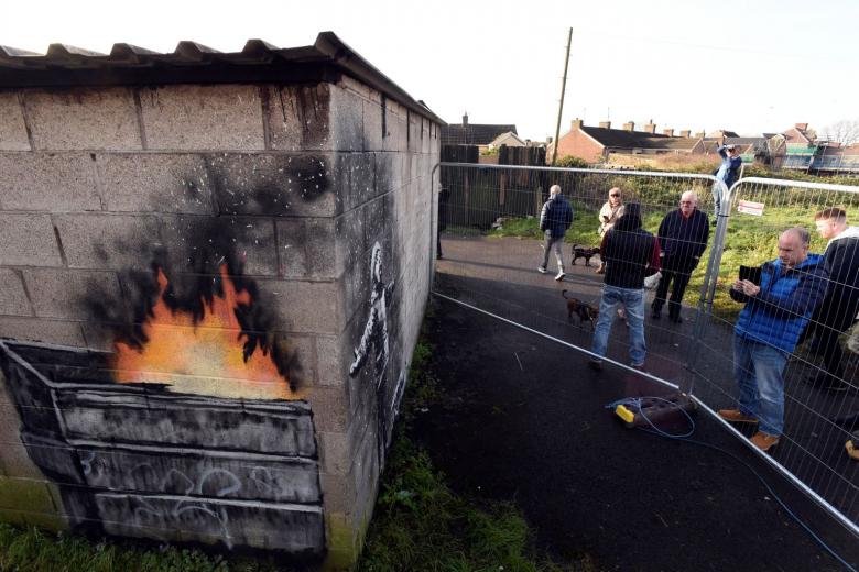 New Banksy artwork brings crowds to town in Wales | The Straits Times
