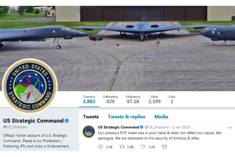 US military tweets, then deletes, New Year's Eve message about dropping ...
