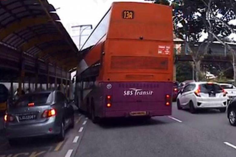 Double-decker bus crashes into taxi stand shelter at Bishan MRT Station ...