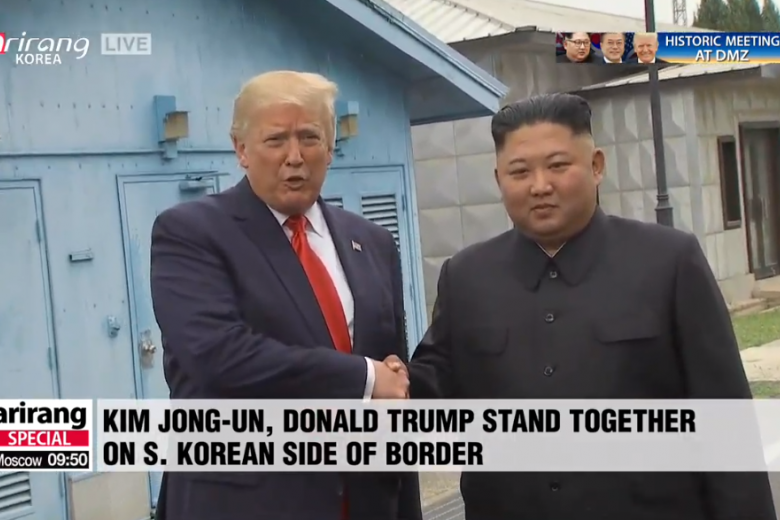 WATCH: Historic moment when Trump steps over DMZ border to meet Kim ...
