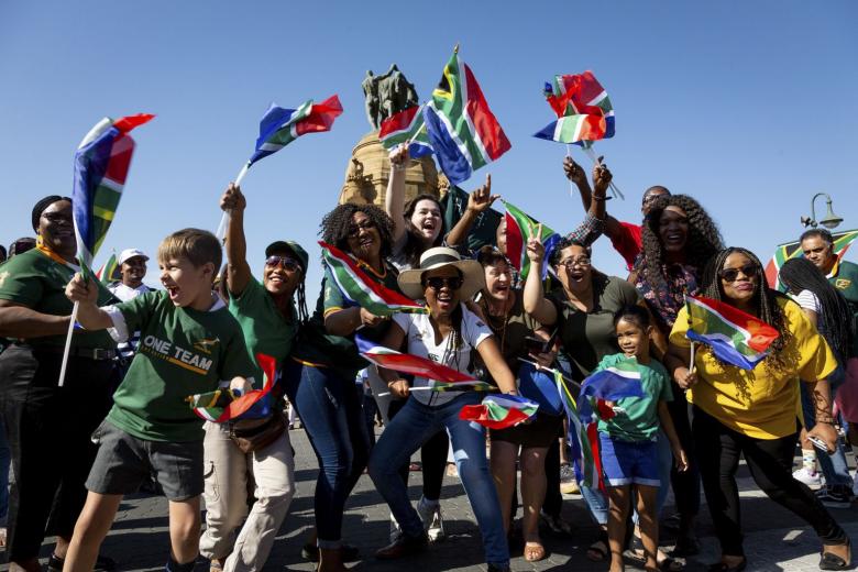 Rugby: Springboks, elated fans celebrate World Cup win at victory ...