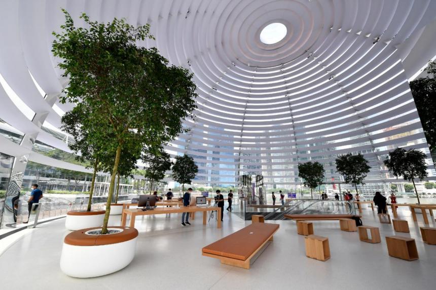 Apple's floating glass store to open at Marina Bay Sands on Sept 10 ...