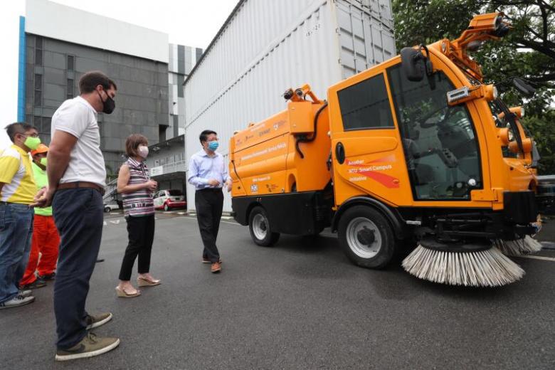 Self-driving road sweepers deployed in public road trials at 3 places ...