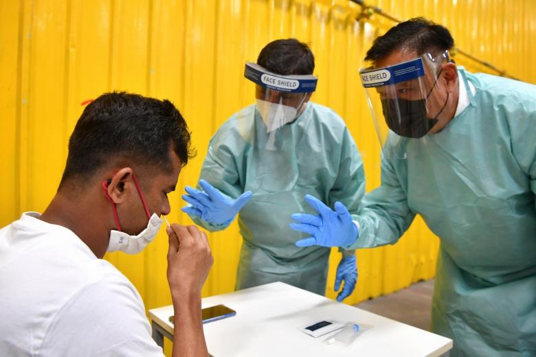 Mandatory self-testing for migrant workers in S'pore dorms from Sept 13 ...