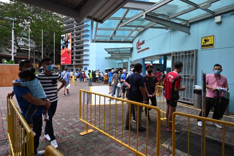 Football: Long queues at Jalan Besar Stadium for Singapore Premier ...