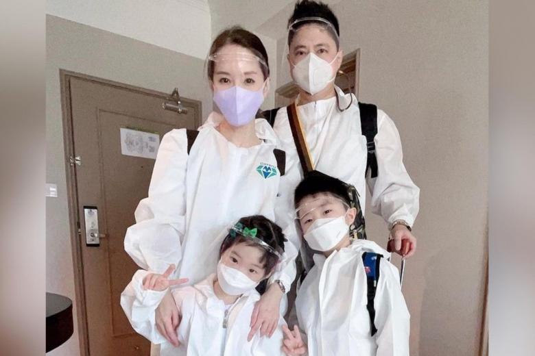 Ex-actress Yvonne Lim and family wore protective suits for flight back ...