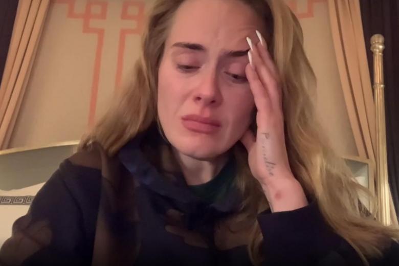 Tearful Adele postpones Las Vegas shows due to half her crew down with ...