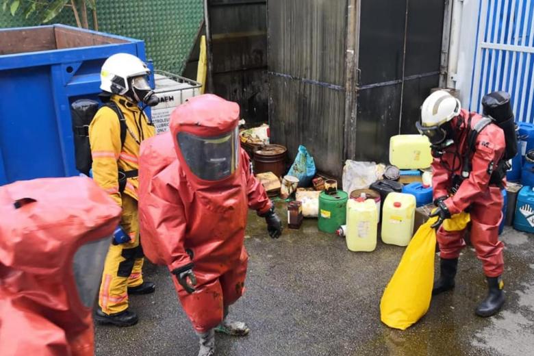 SCDF HazMat team and firefighters contain chemical leak in Loyang | The ...