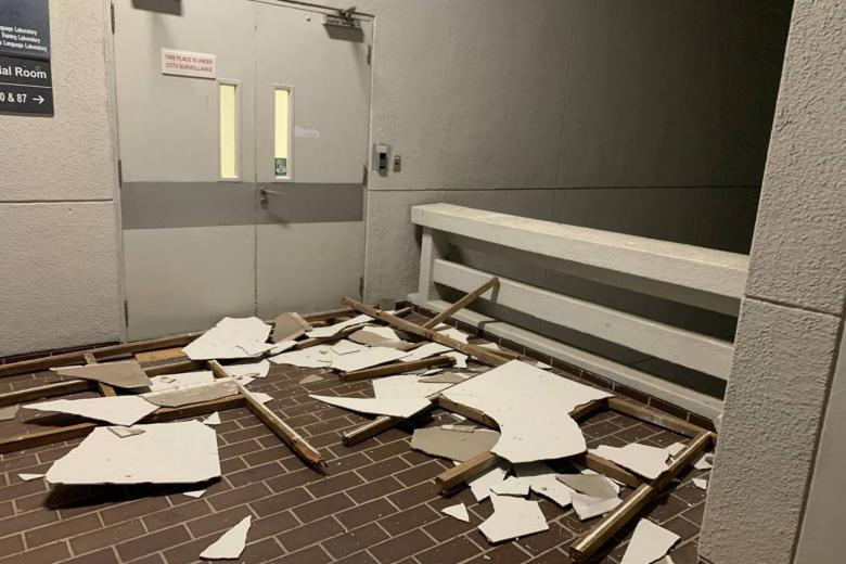 Part of false ceiling falls from building in NTU, no injuries reported ...