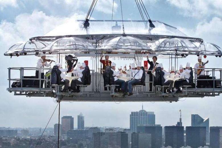 Crane-lifted restaurant opens for hungry thrill-seekers in Jakarta ...