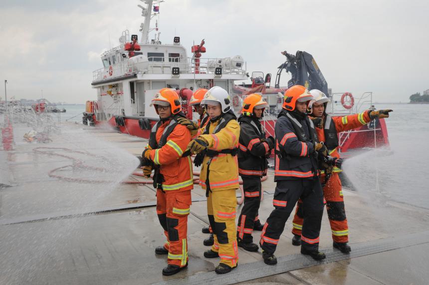 Firefighters had to scale 152 steps and link 18 lengths of hoses to ...