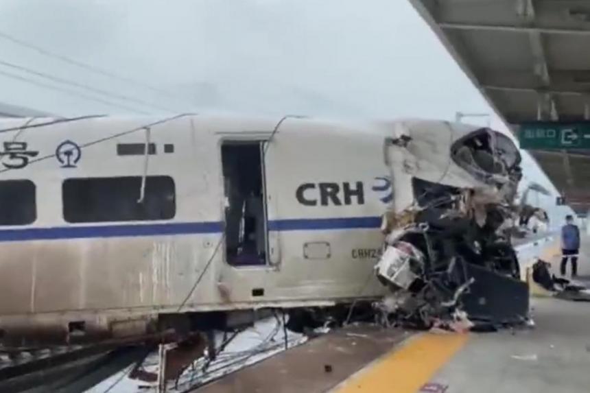 Driver killed, eight injured in train accident in China | The Straits Times