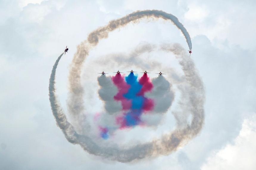 Sizzling up the skies: Red Arrows at Danish Air Show | The Straits Times