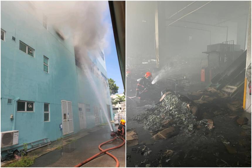Fire breaks out at industrial building in Tuas, no injuries reported ...