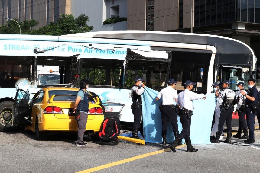 2 dead, 8 injured in accident between car and bus in Woodlands | The ...