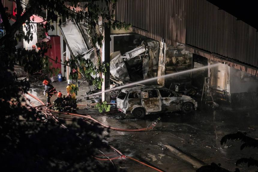 Defu Lane vehicle workshop fire started after spray-painting motor ...