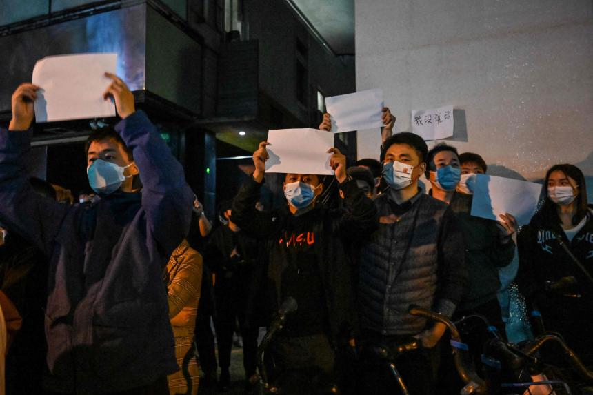 Blank paper becomes symbol of defiance in protests against China’s ...