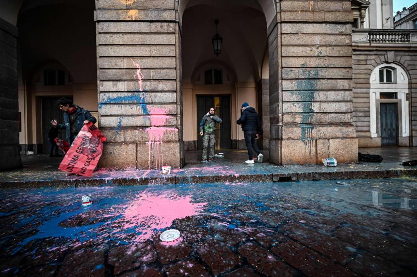 Climate activists in Milan hurl paint at famed opera house La Scala ...