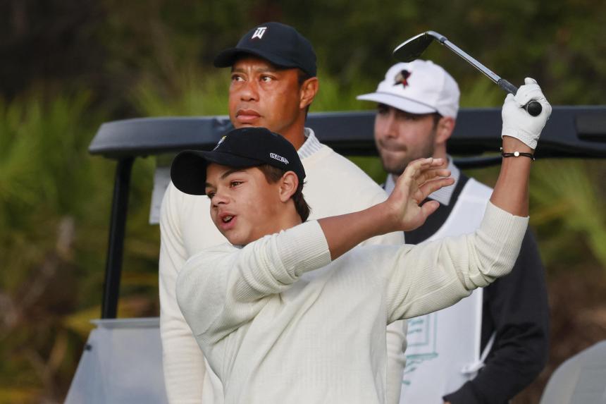 Golf: Playing alongside son is ‘far more important’ than recovery from injury, says Tiger Woods ...