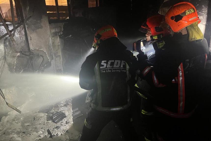 About 20 people evacuated after fire at terrace houses in East Coast ...