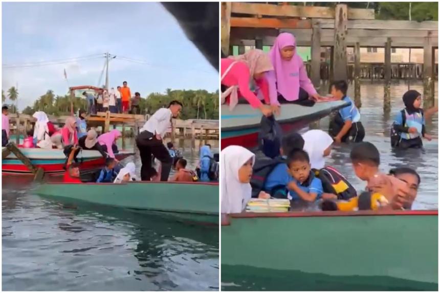 Teachers rescue students after jetty collapses in Sabah | The Straits Times