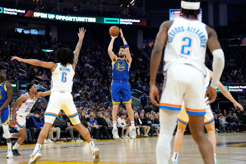 NBA: Thompson scores 42 as Warriors crush Thunder | The Straits Times