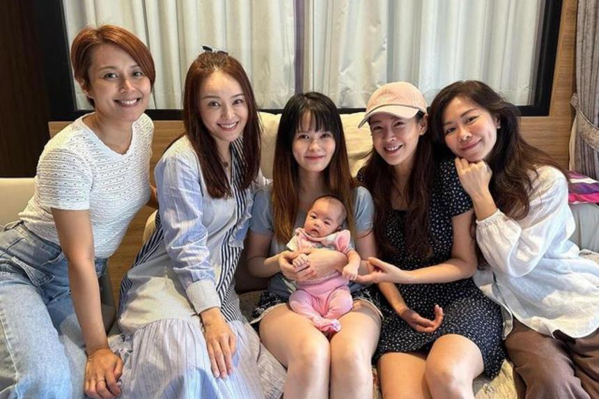 New mother Jayley Woo visited by co-stars from drama series The Queen ...