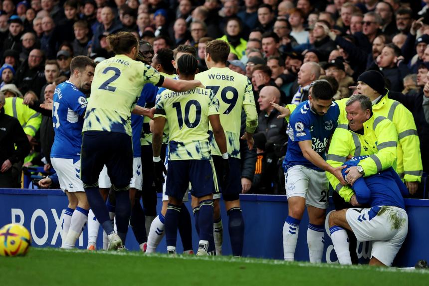 Football: Everton and Leeds fined after 'mass confrontation' between ...