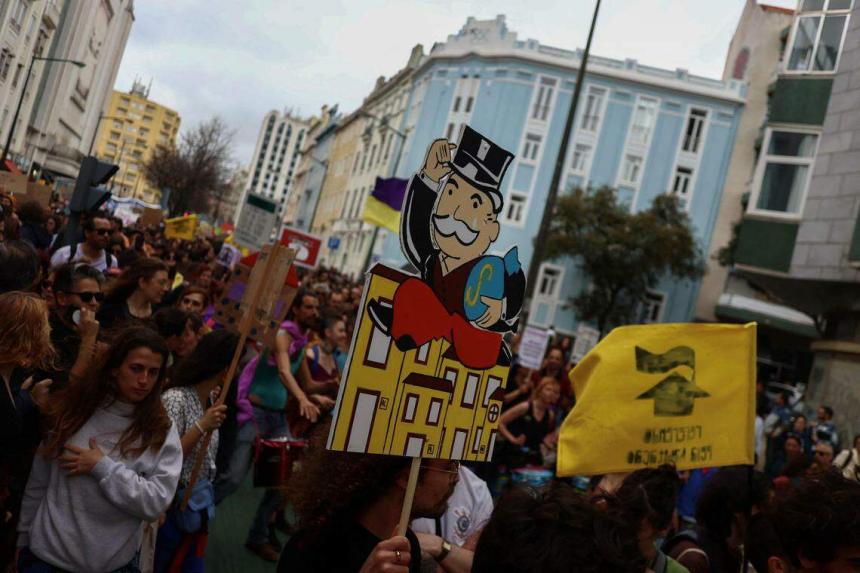 Thousands protest in Portugal over housing crisis | The Straits Times