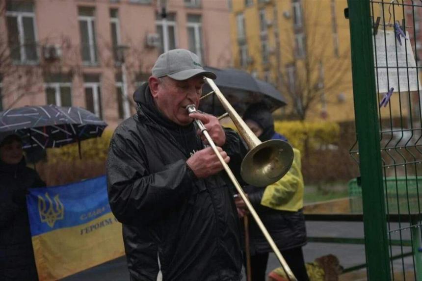 Musician, 80, vows to play trombone in Kyiv ‘until we win’ | The ...